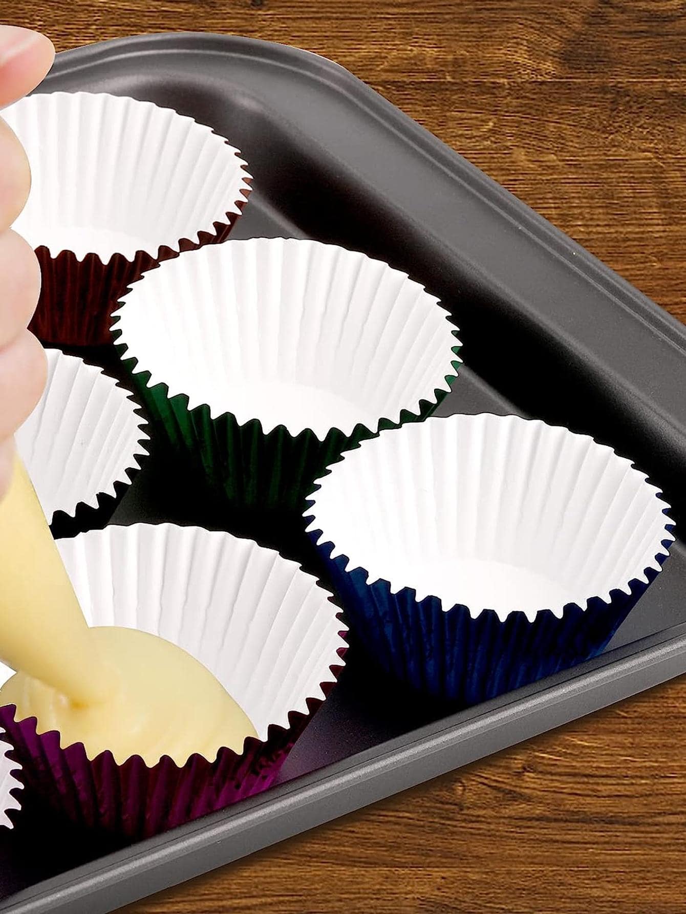 100pcs Mixed Color Cupcake Pan, Simple Paper Oil-Proof Cupcake Mold For ...
