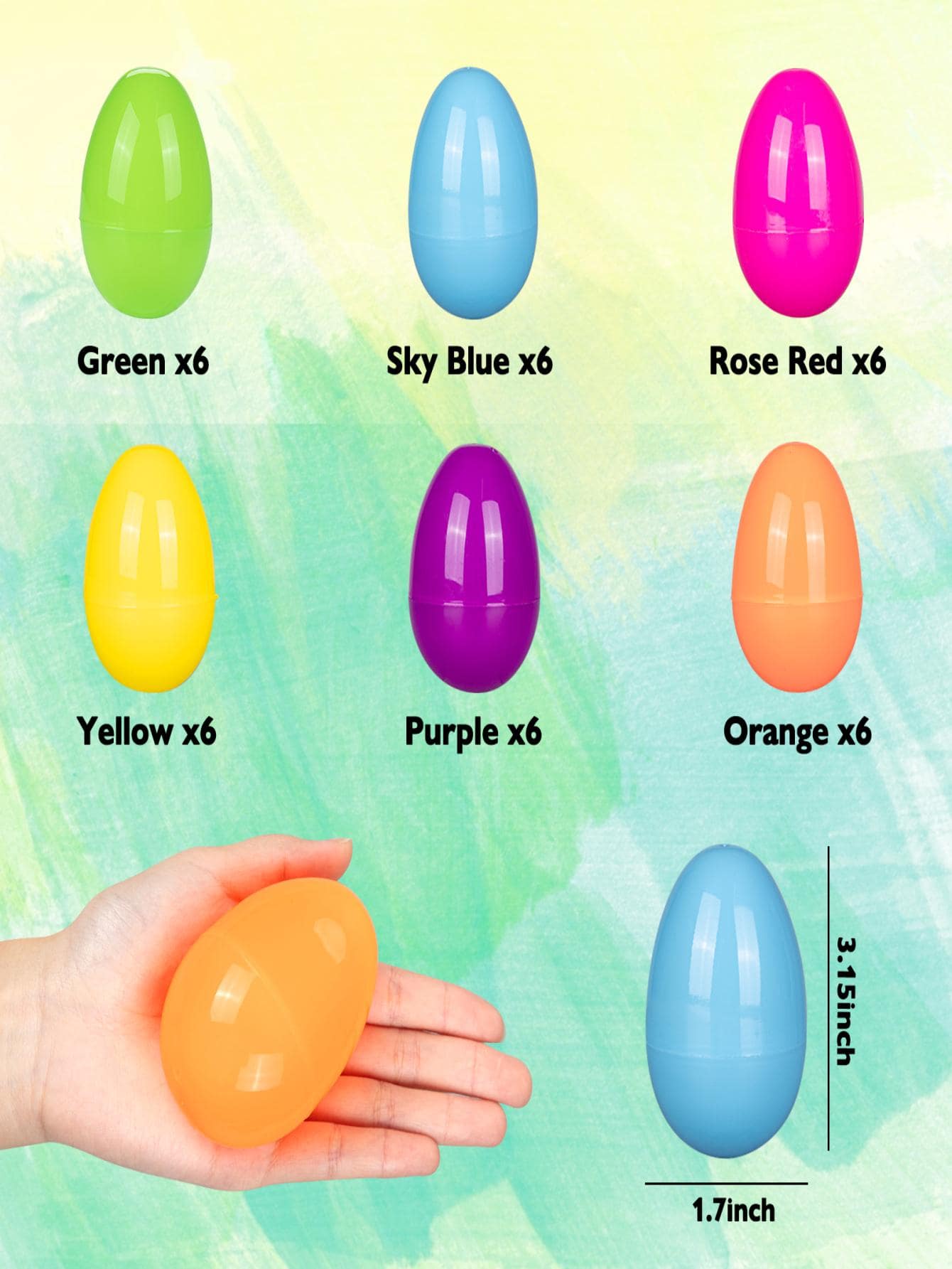 36 Pcs Colorful Bright Plastic Easter Eggs - Perfect for Easter Egg ...