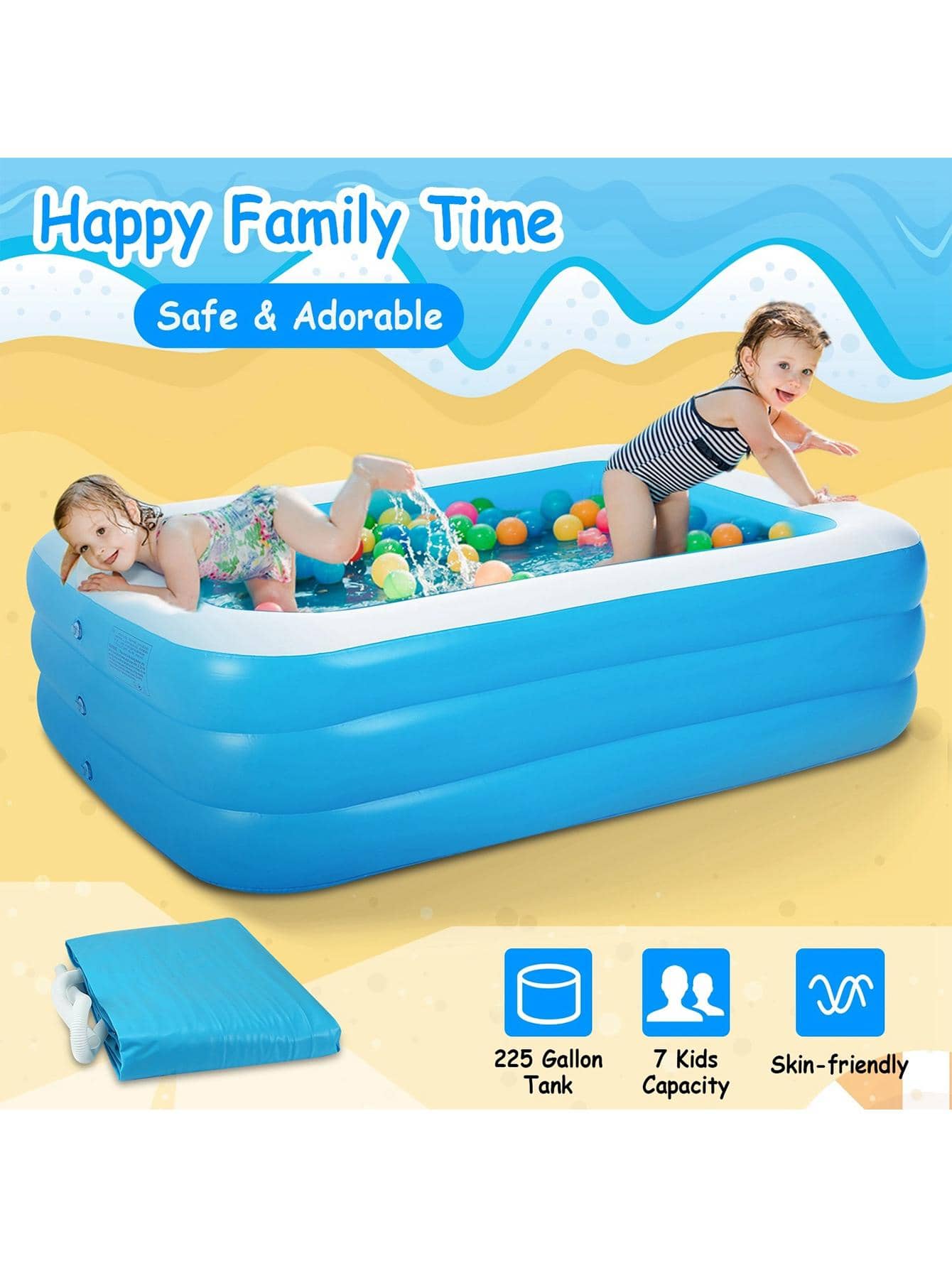 Swim Center Family Inflatable Pool,Inflatable Swimming Pools, 103" X69 ...
