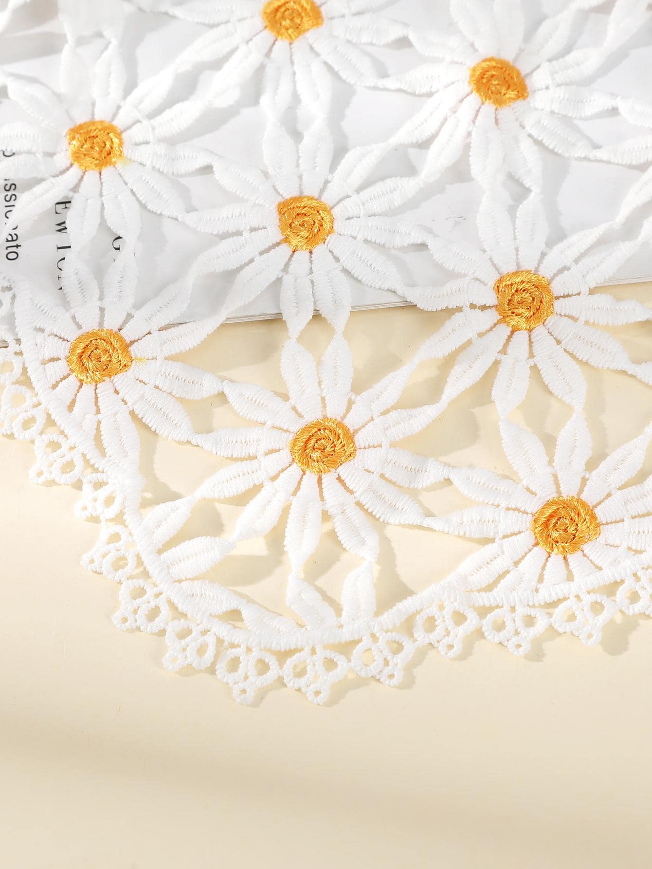 1 Peça Lenço De Moda Feminino Vazado Com Bordado Floral Para O Dia A ...