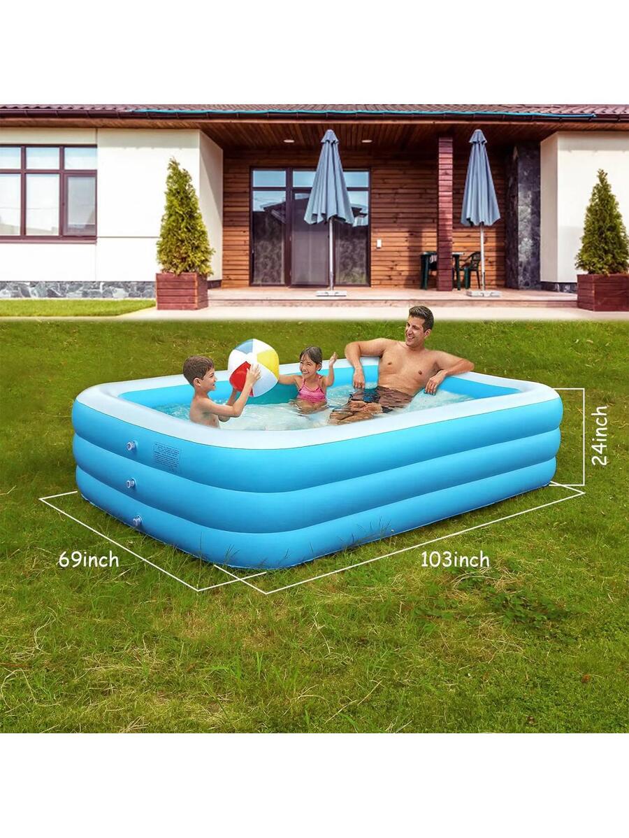 Swim Center Family Inflatable Pool,Inflatable Swimming Pools, 103" X69 ...