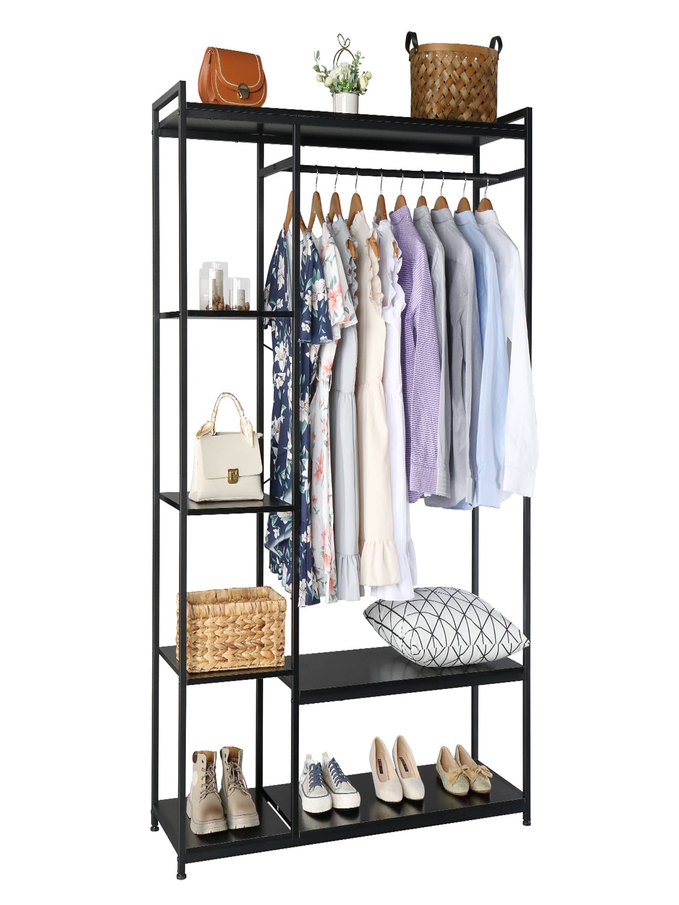 Metal Clothing Rack, Stand Alone Wardrobe Organizer,Suspender Wardrobe ...