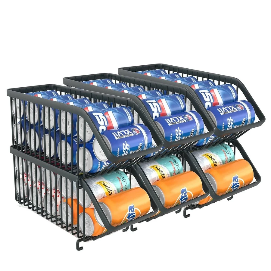 6 Pack Stackable Soda Can Organizer For Refrigerator, Can Holder ...
