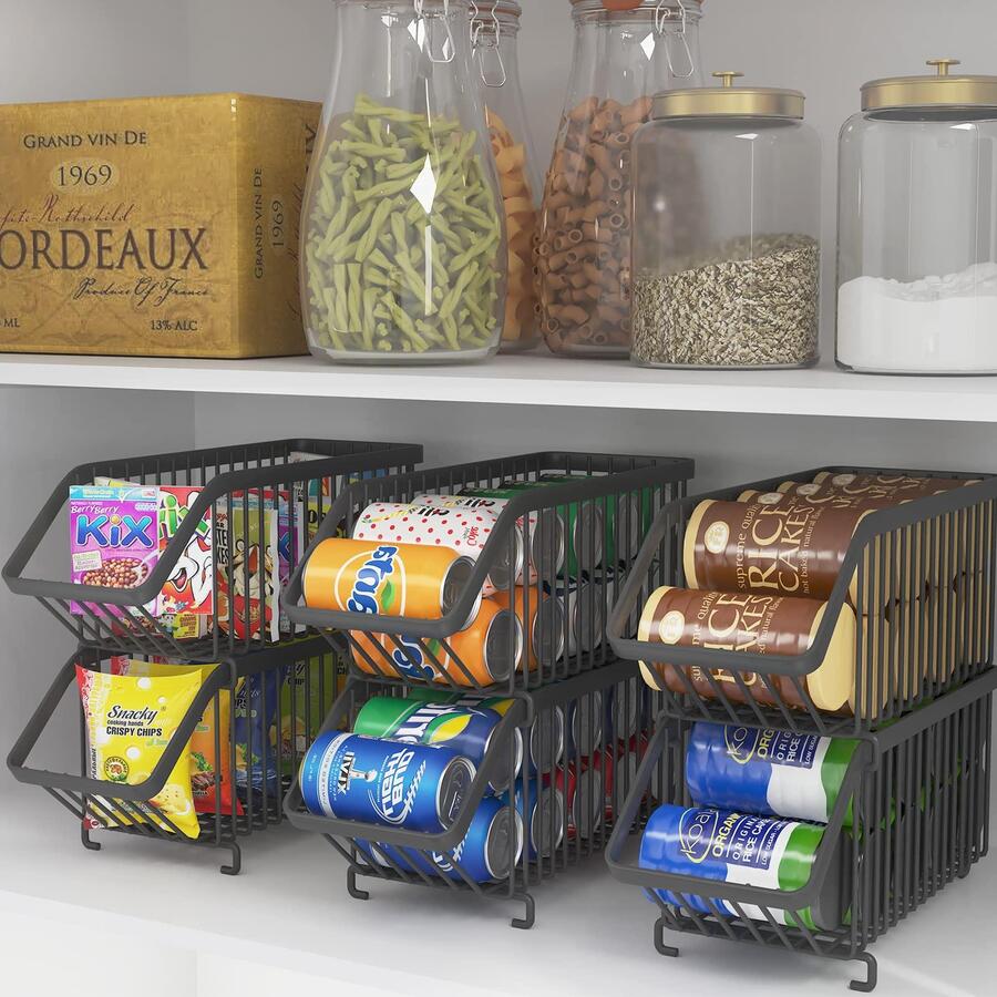 6 Pack Stackable Soda Can Organizer For Refrigerator, Can Holder ...