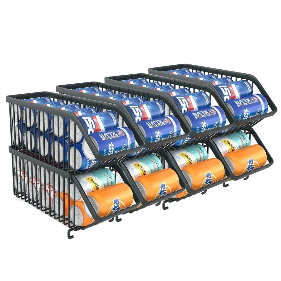 8 Pack Stackable Soda Can Organizer For Refrigerator, Can Holder ...