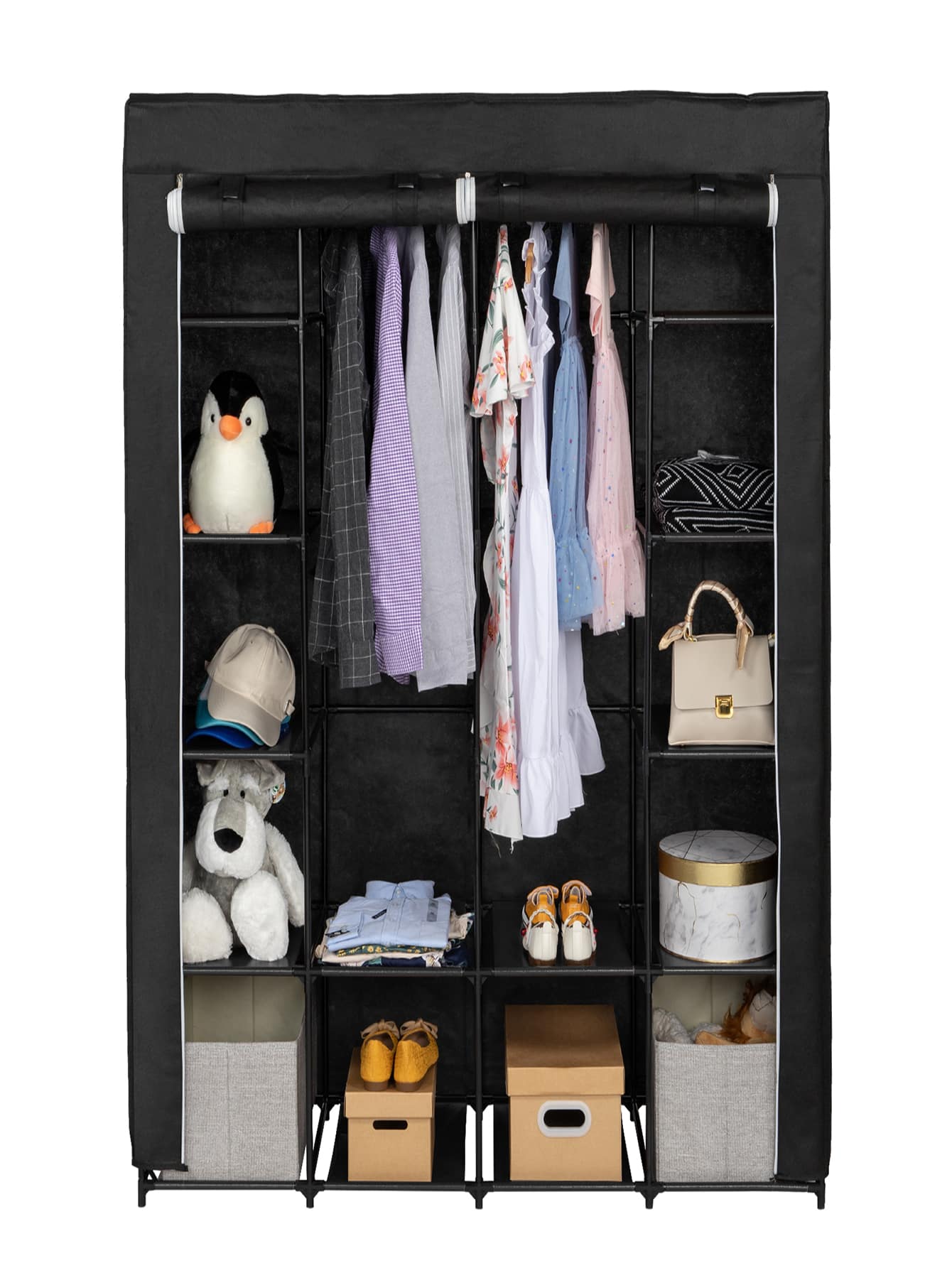 Portable Closet Organizer Storage, Wardrobe Closet with Non-Woven ...