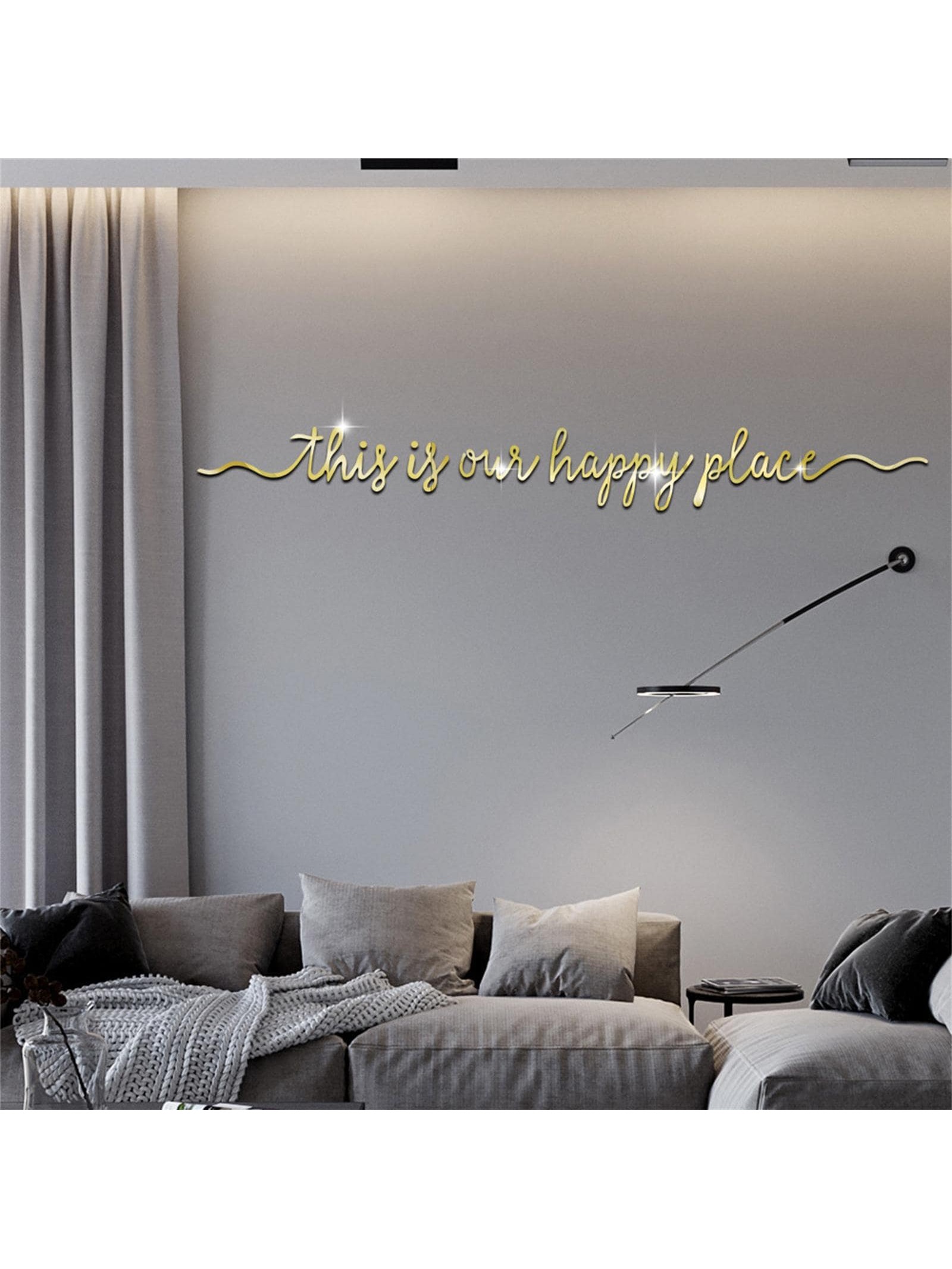 1set Slogan Design Mirror Wall Sticker, Modern PMMA Decorative Mirror ...