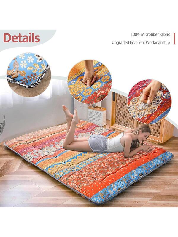 Maxyoyo Bohemian Retro Floor Mattress Vintage Floral Japanese Futon
