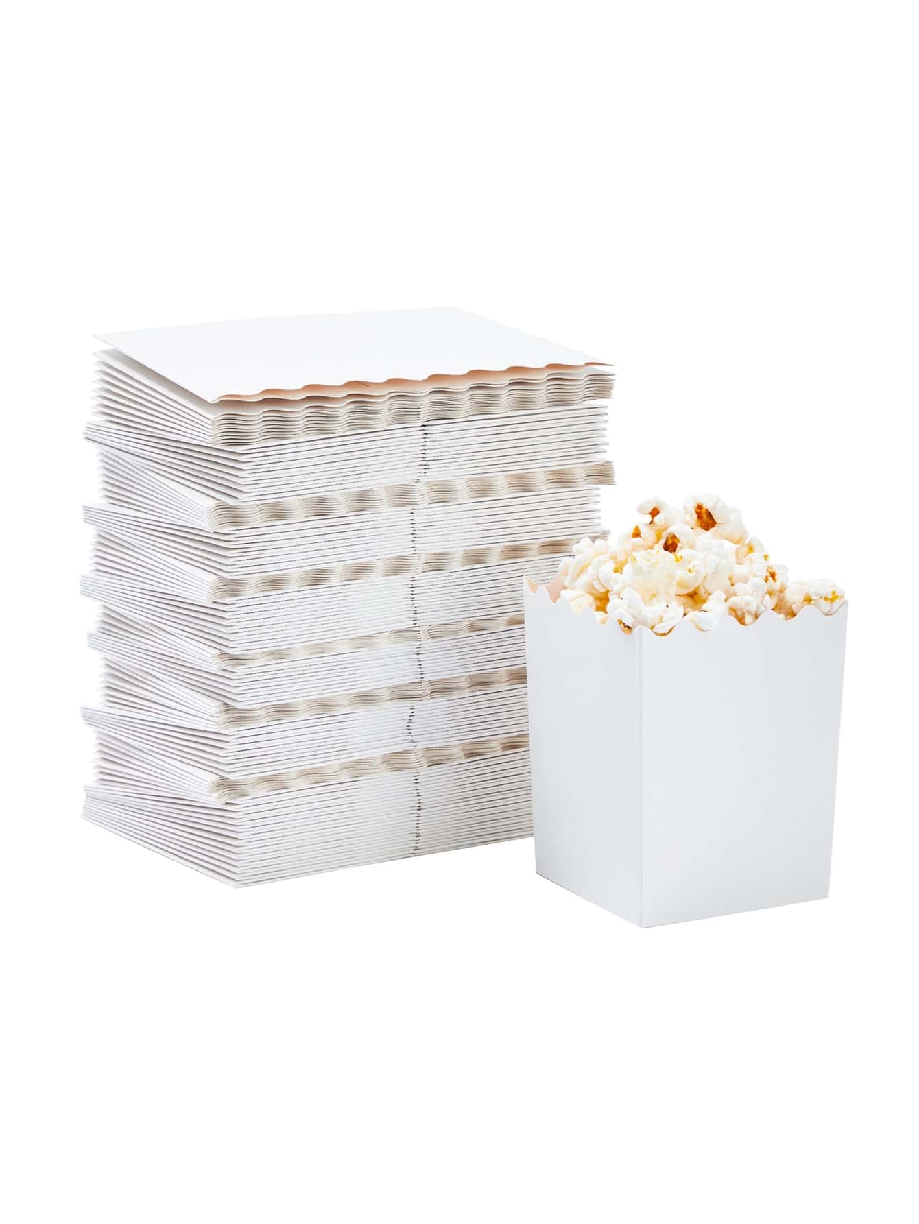 100 Pack Mini Popcorn Boxes for Party, Bulk White Popcorn Containers ...
