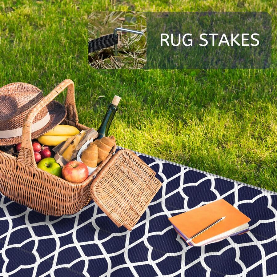 Outdoor Patio Rugs Waterproof, Reversible Plastic Straw Rug for Camping ...