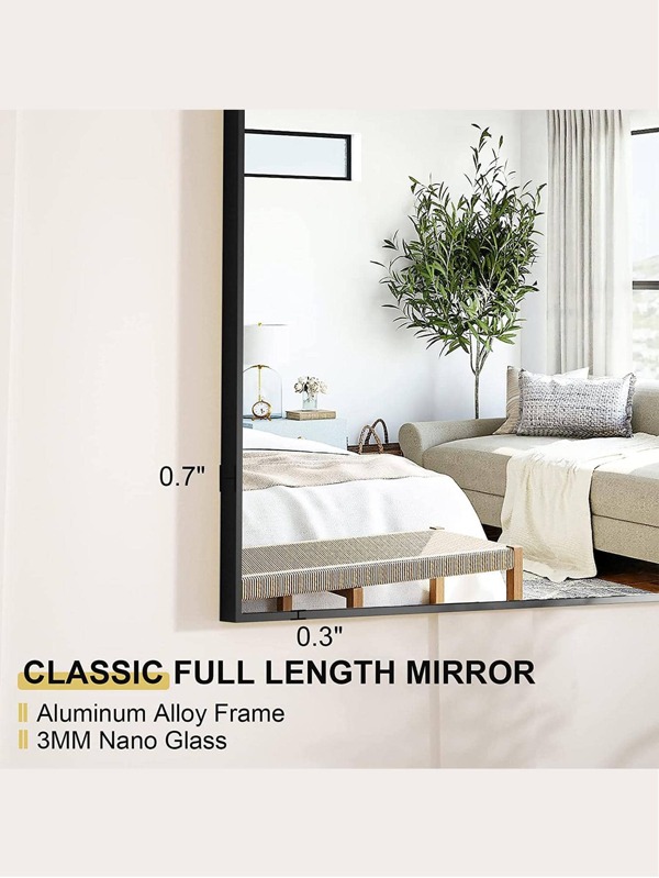 BEAUTYPEAK 64"x21" Full Length Mirror Rectangle Body Dressing 18x58 ...