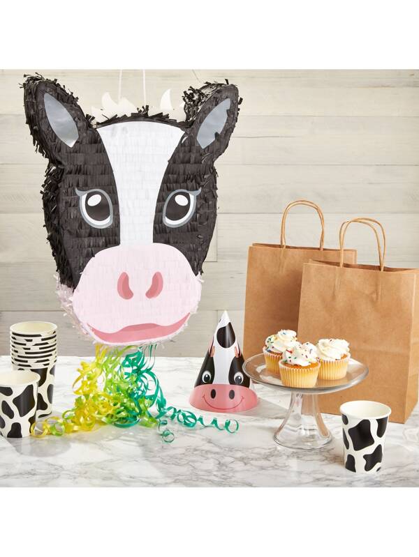 Small Cow Pinata for Girls with Pull Strings for Farm Birthday Party ...
