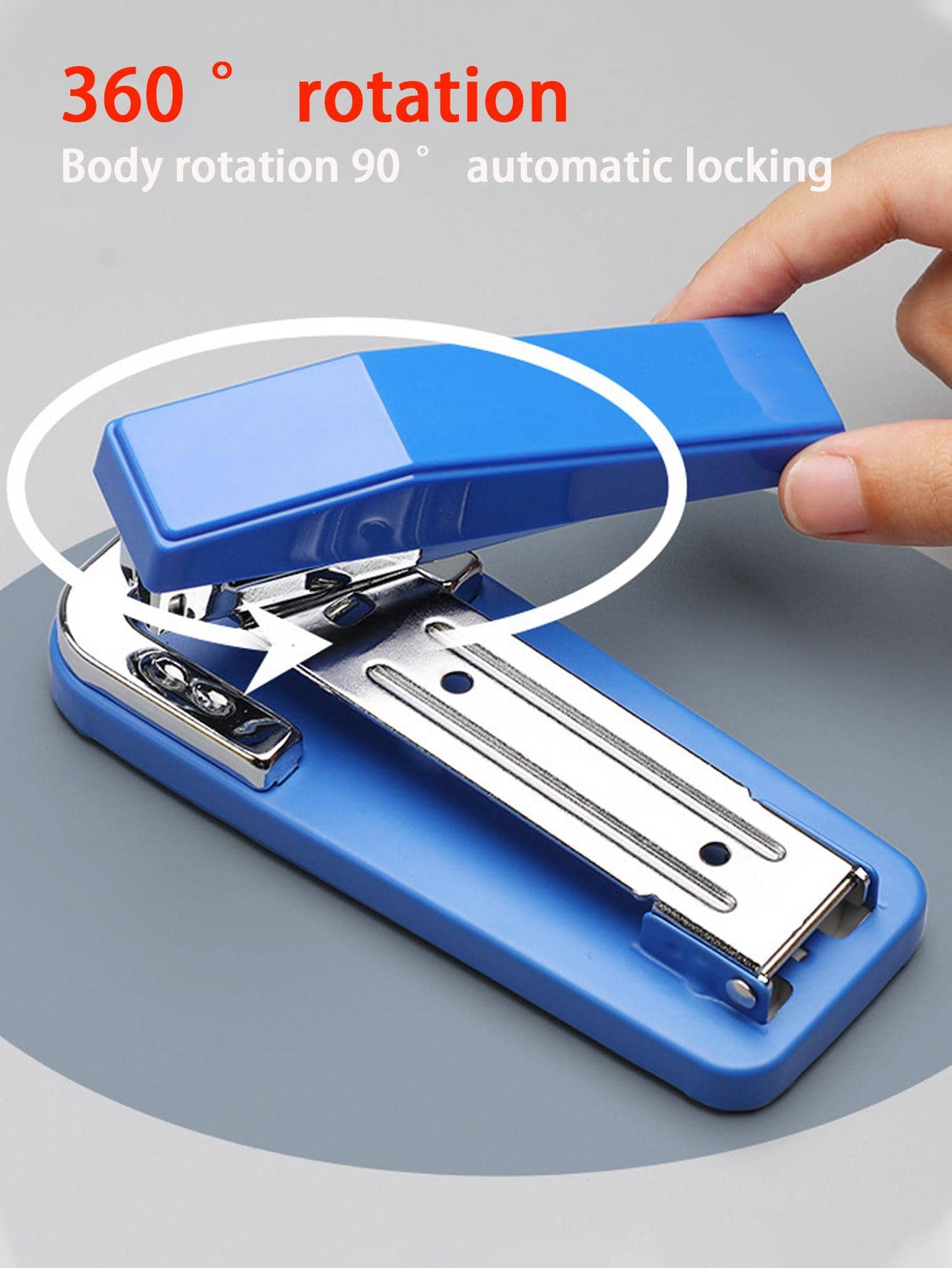 1pc Solid Color Stapler, Basic Rotatable Stapler For Office, School ...