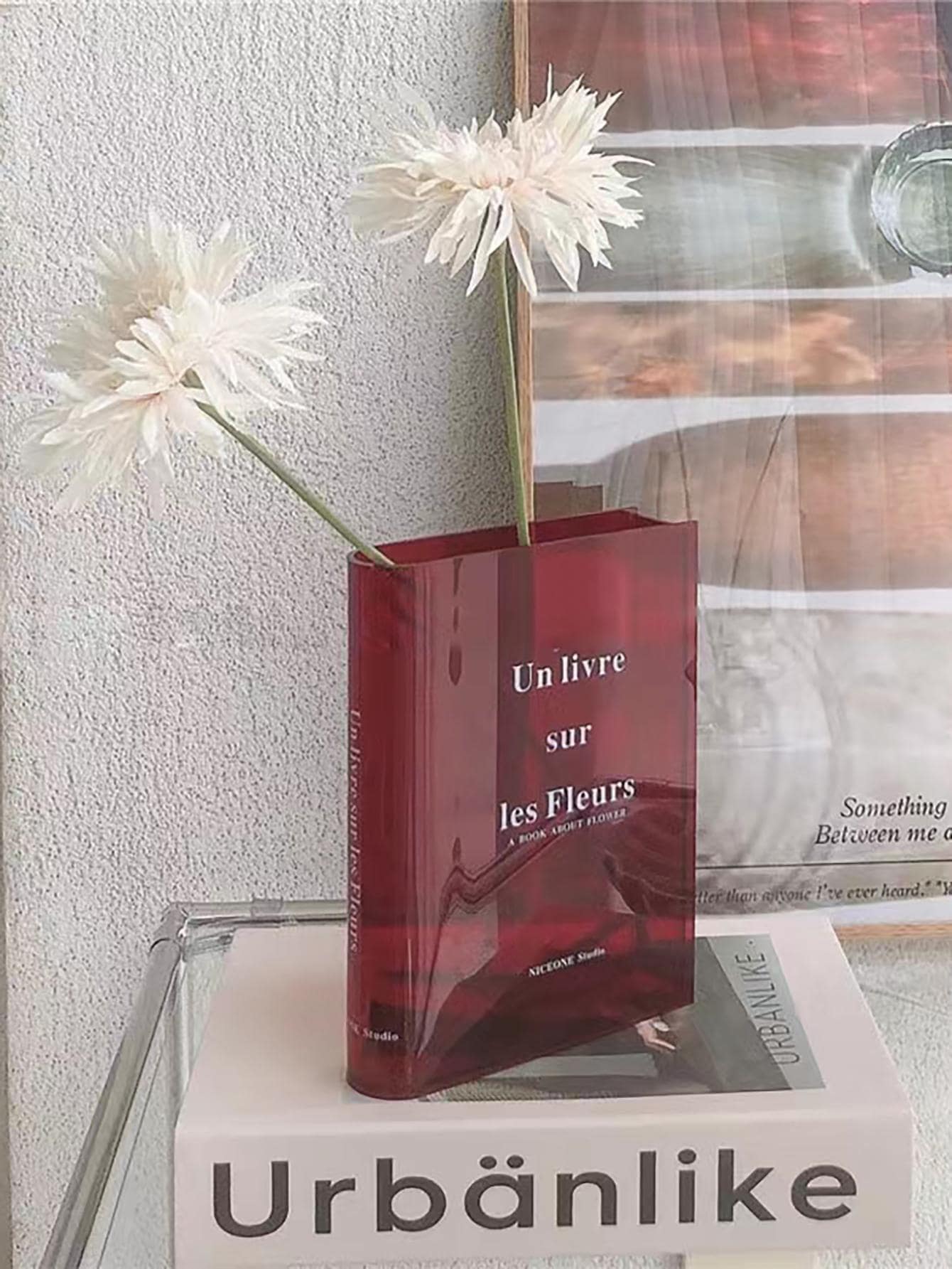 1pc Slogan Graphic Clear Flower Vase, Modern PMMA Flower Vase For Home ...