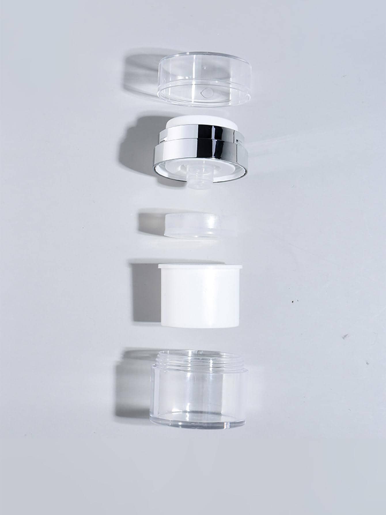 1pc Portable Press-type Vacuum Cream Bottle, 15ml White Plastic Face ...