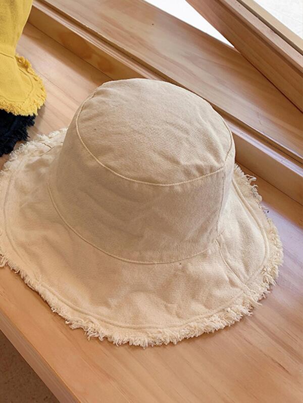 Solid Raw Hem Bucket Hat | SHEIN UK