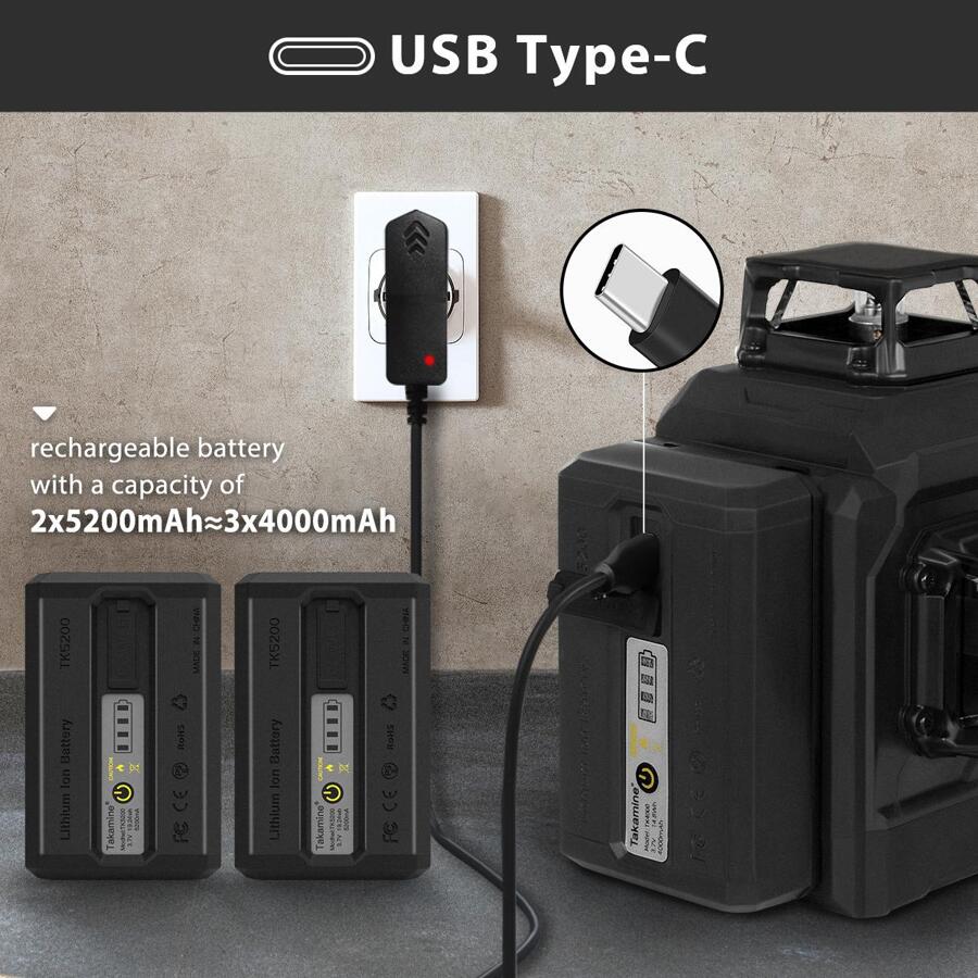 Takamine 12 lines 3D Self-Leveling laser level Pro,3x360 Green Cross ...