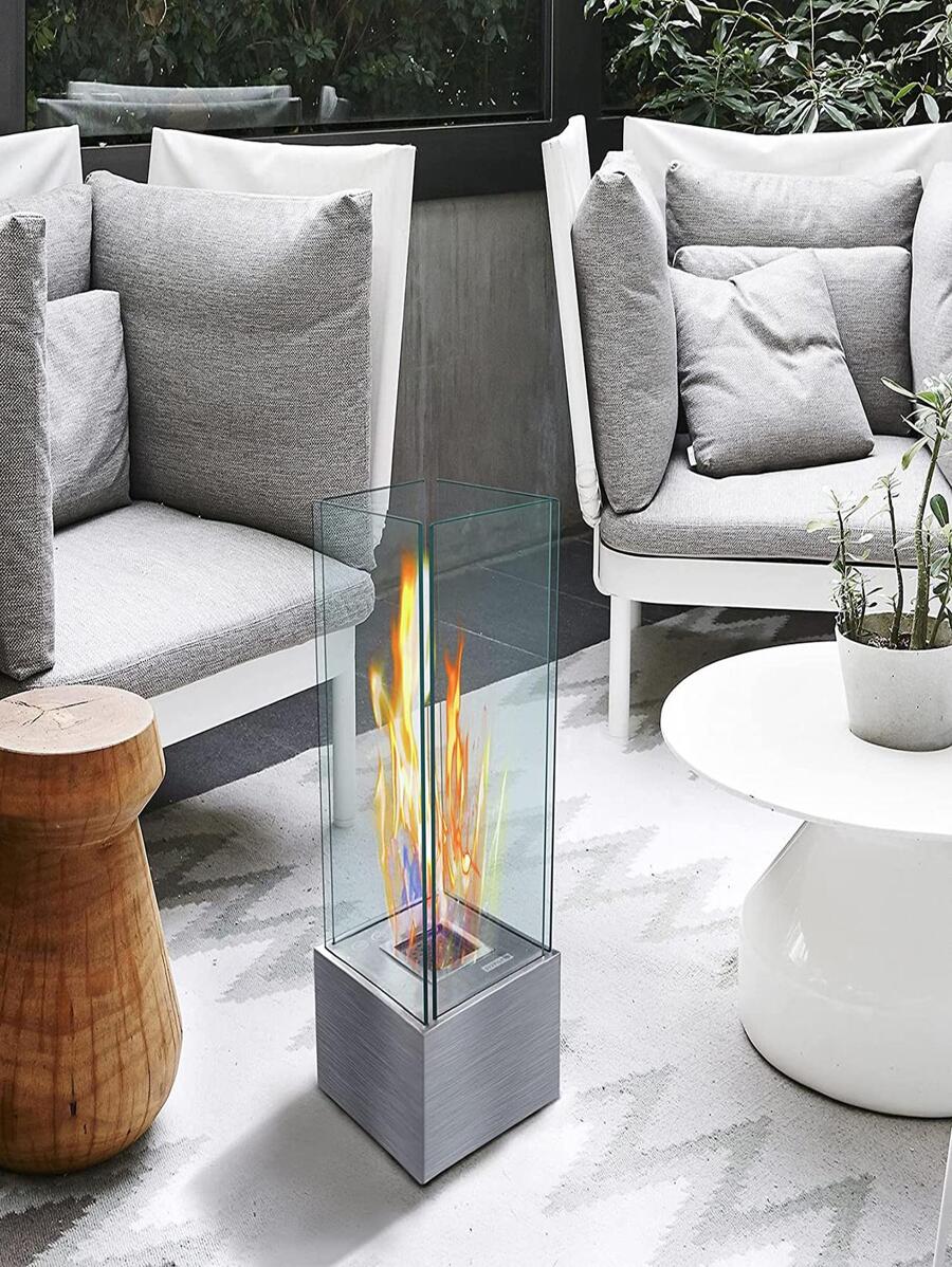 Homeika Bio Ethanol Fireplace; Freestanding Ventless Bio Ethanol ...