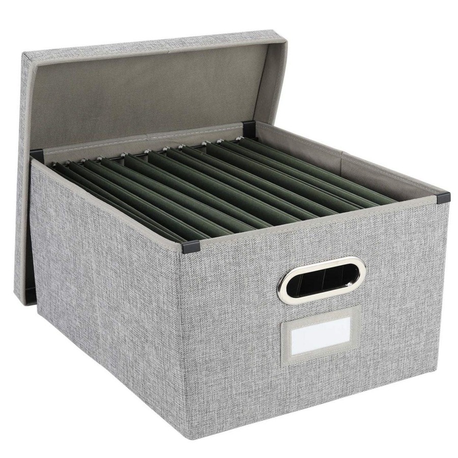 File Organizer Box Set of 2 - Collapsible Filing Cabinets Space Saving ...