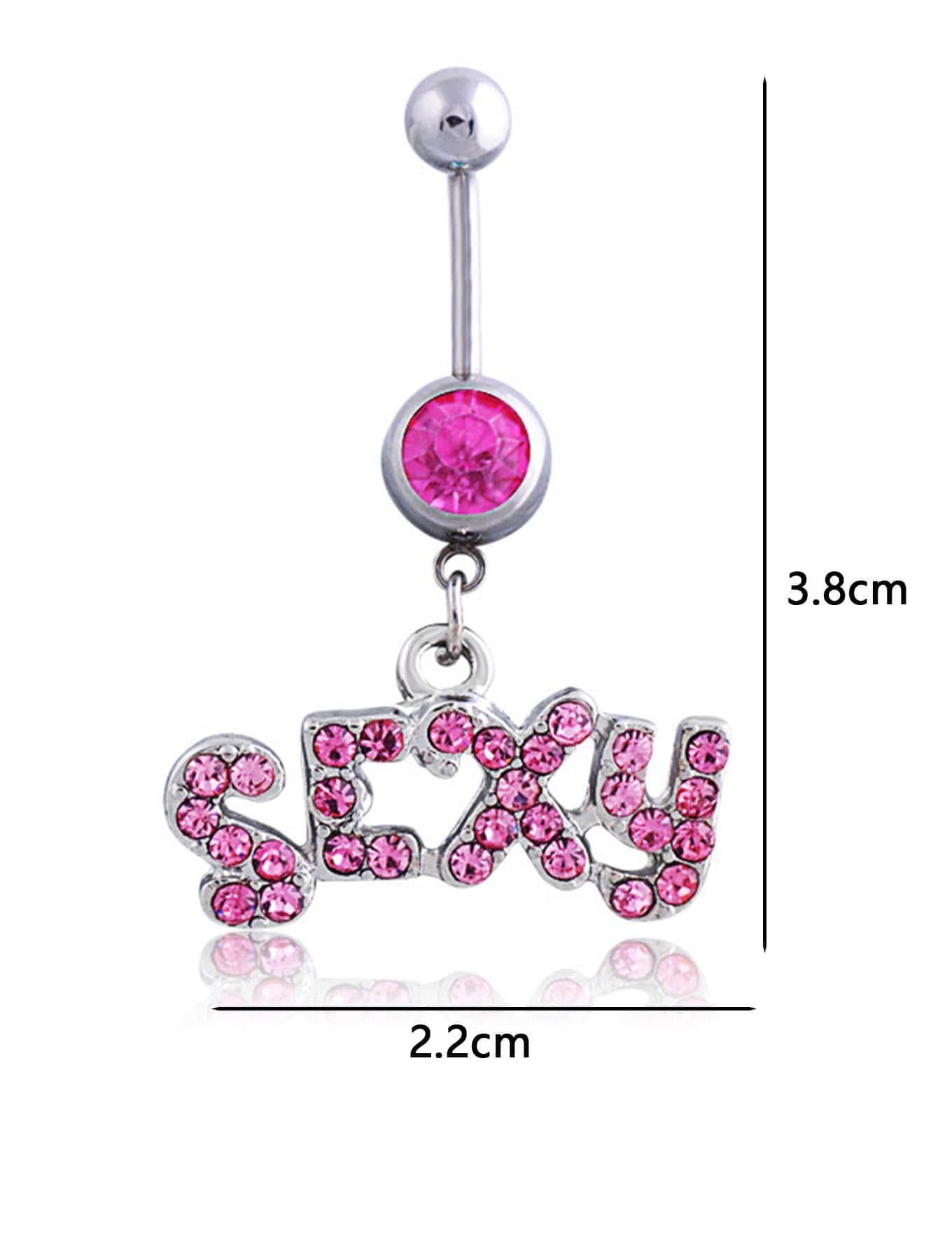 Pink Rhinestone SEXY Letter Navel Belly Ring | SHEIN USA