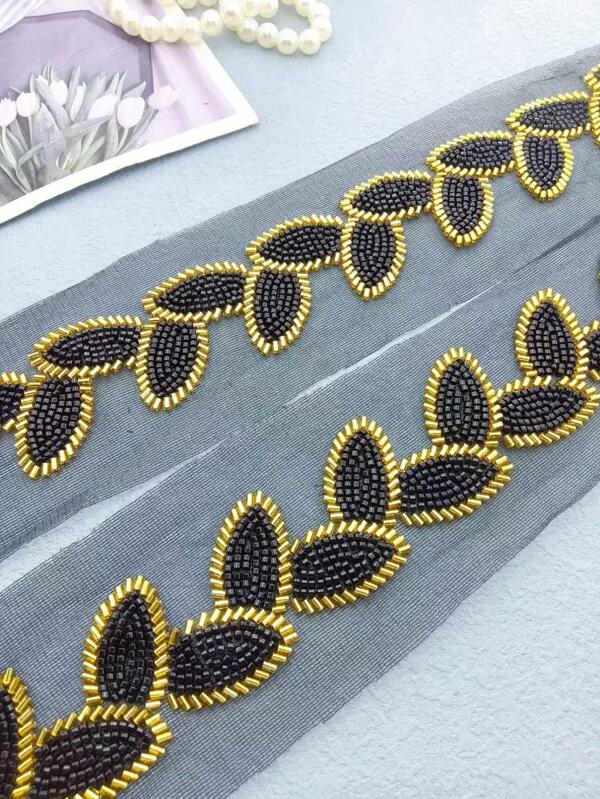 1roll Glass DIY Webbing, Modern Bead Leaf Decor Decorative Webbing For ...