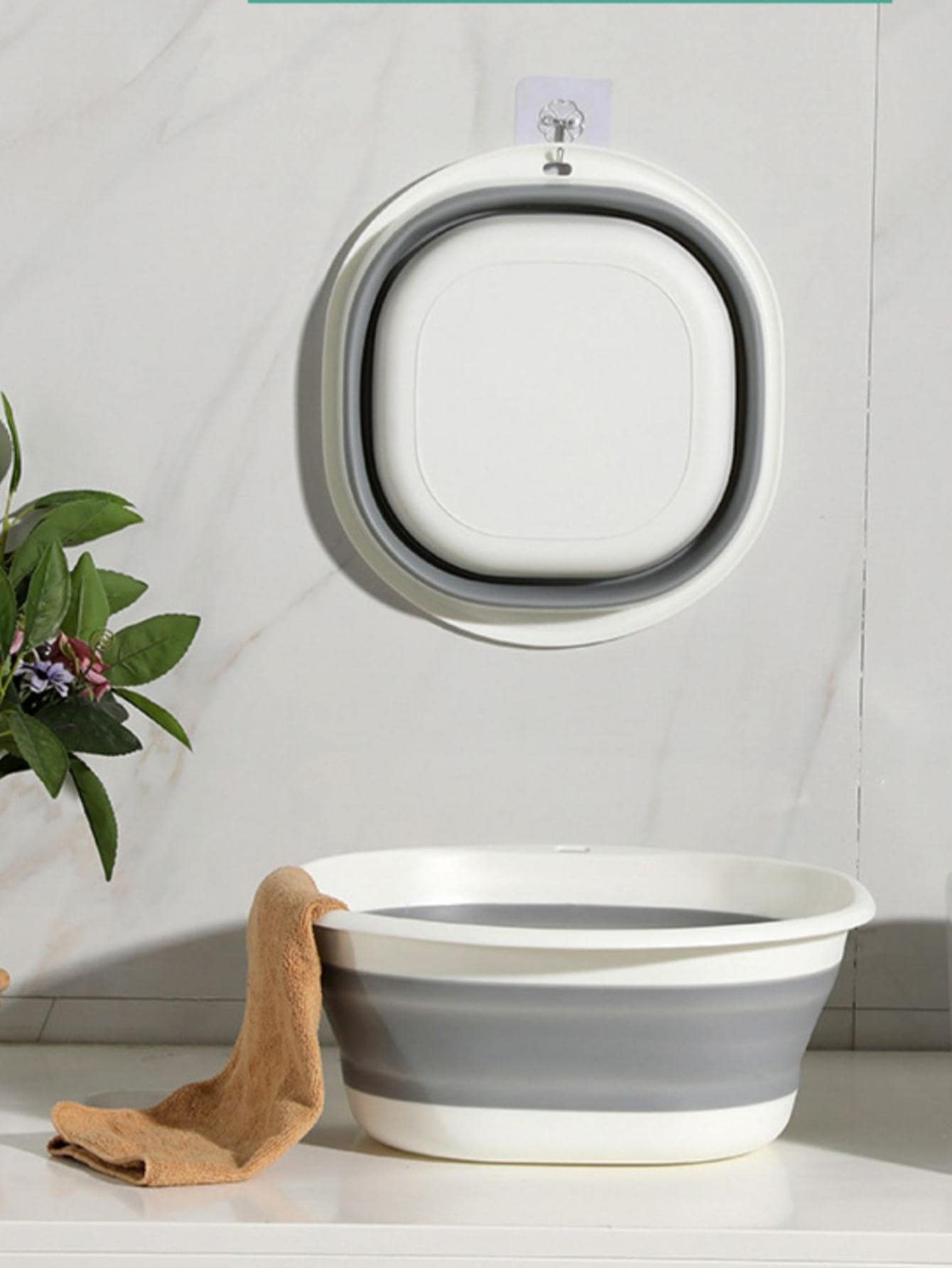 1pc Plastic Wash Basin, Modern Foldable Wash Basin For Bathroom | SHEIN USA