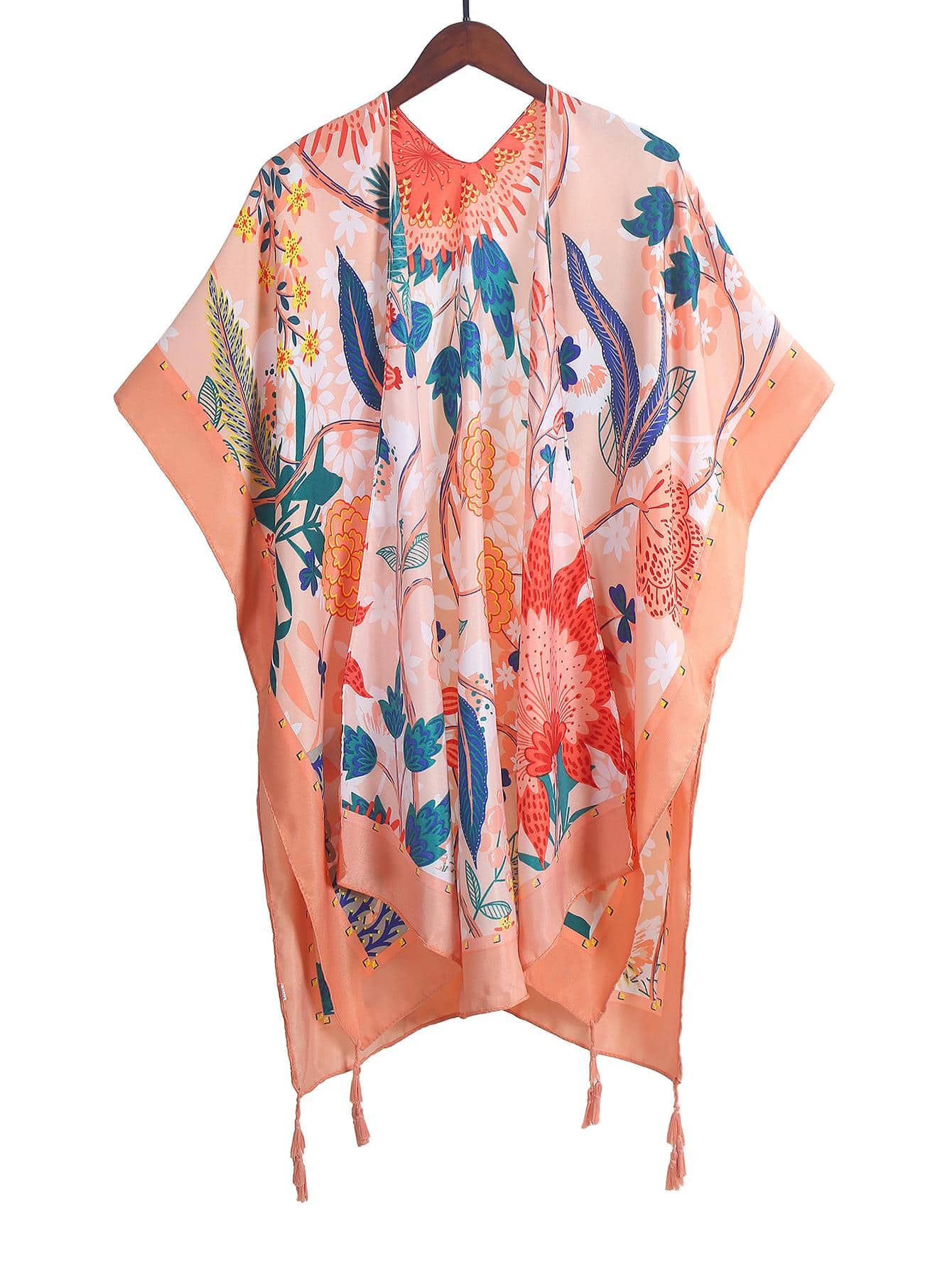 Floral Print Tassel Decor Shawl | SHEIN USA