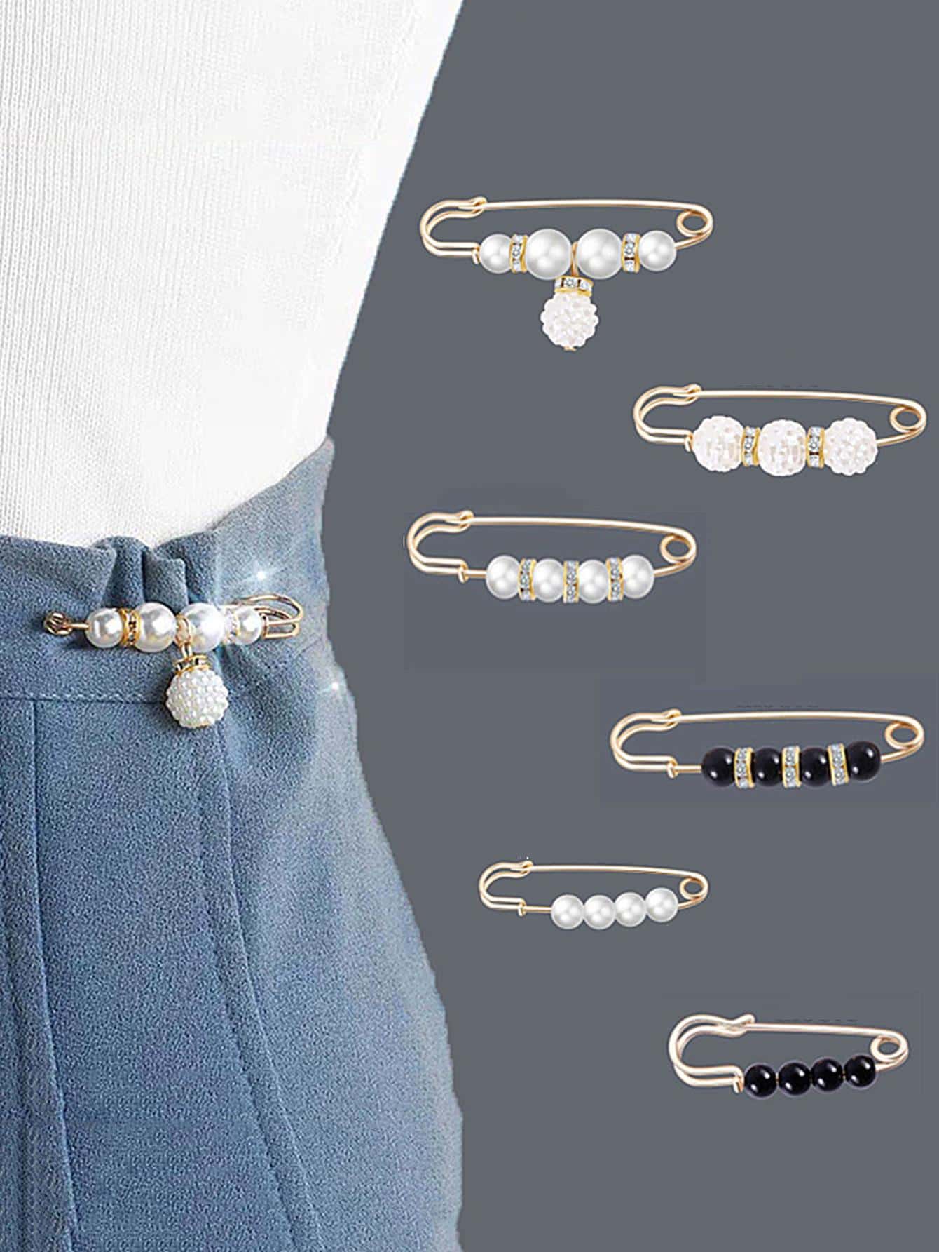 6pcs Faux Pearl Decor Waist Tightening Pin | SHEIN USA