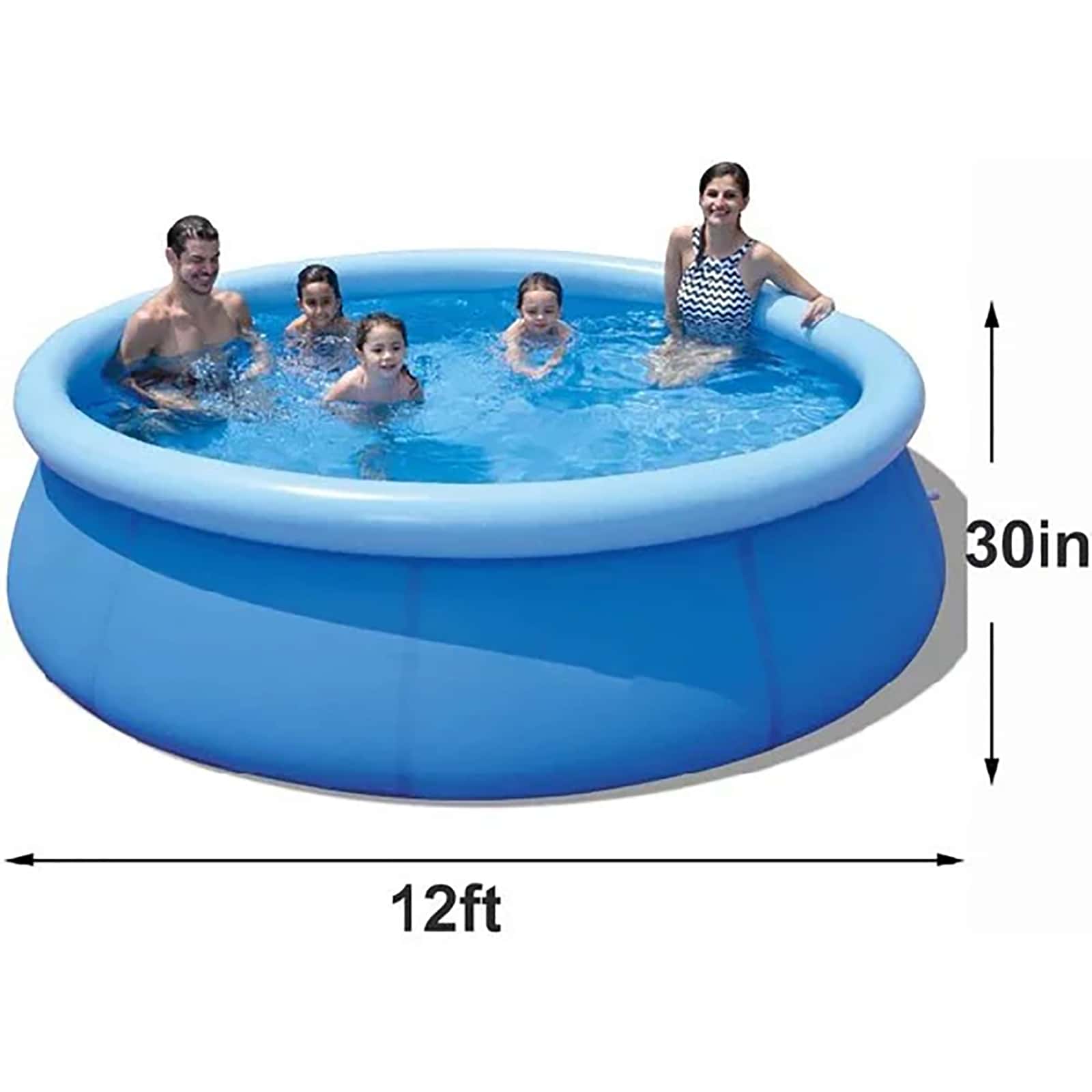 Swimming Pool for Kids and Adults,12ft X 30in Kiddie Pool with Pump ...