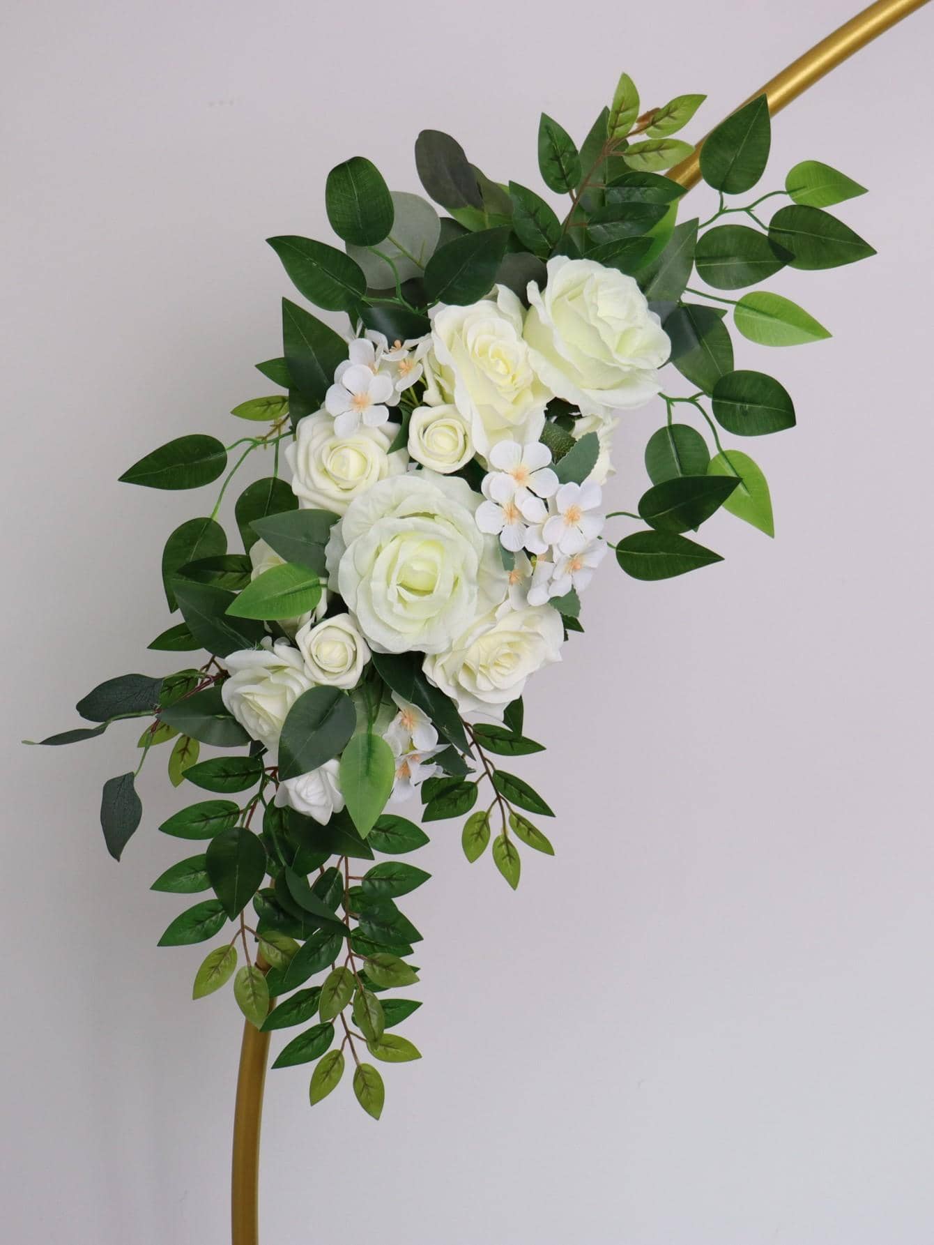 White Rose Pomander Ball Decorative Artificial Flower Arrangement, With ...