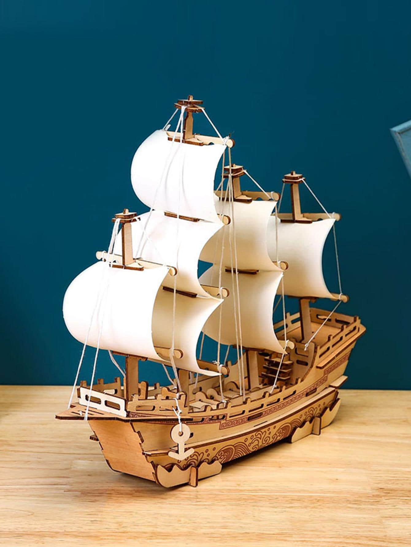 88pcs Wooden Sailboat 3d Jigsaw Puzzle Woodcraft Model Building Set ...