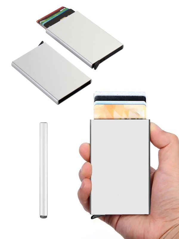 Aluminum Card Holder Rfid Credit Card Holder Pop-Up Bank Card Box Smart ...