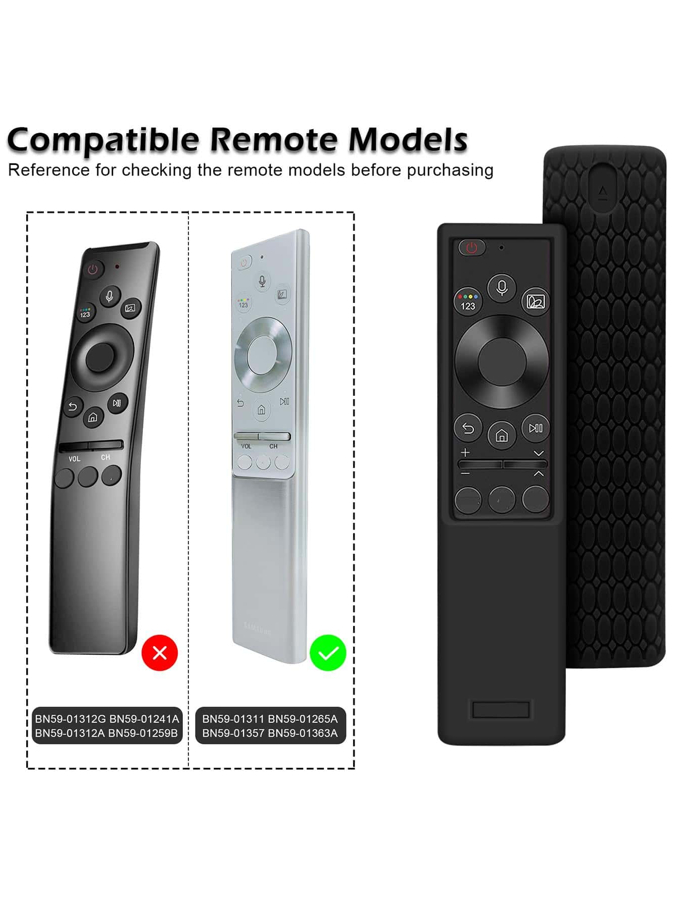 Silicone Remote Control Protective Cover Compatible With Samsung BN59 ...