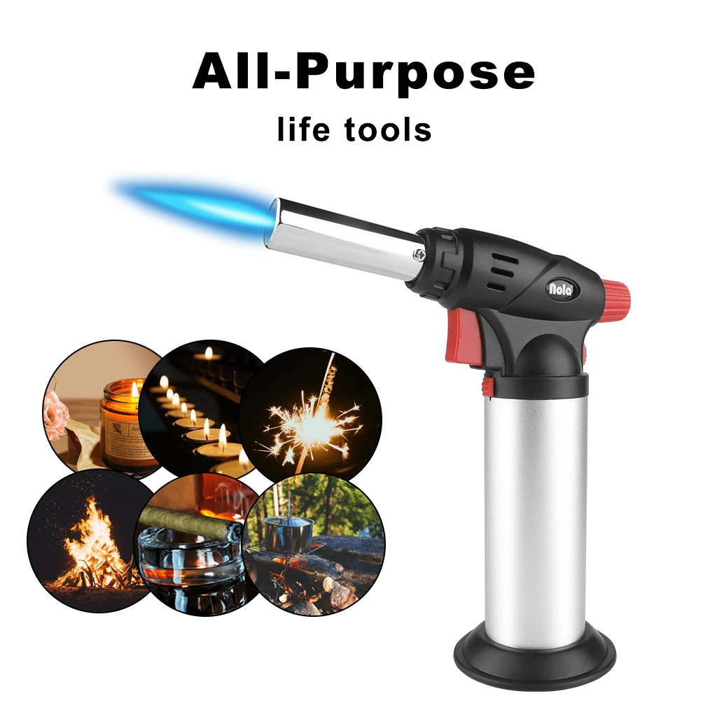 JETPRO Butane Torch Kitchen Torch Lighter Cooking Refillable Long Nozzle Torch with Adjustable ...