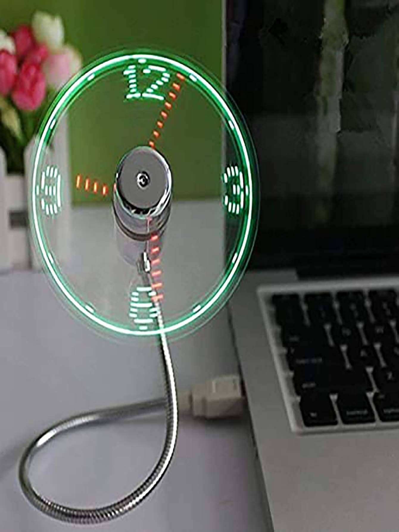 LED USB Clock Fan with Real Time Display Function,Stocking Stuffers for ...