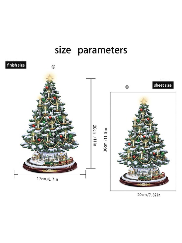 1pc Christmas Tree & Deer Print Wall Sticker, Modern Plant & Figure ...