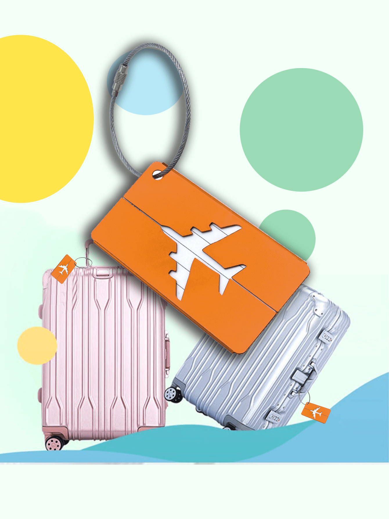 Orange Metal Airplane Pattern Luggage Tag | SHEIN USA