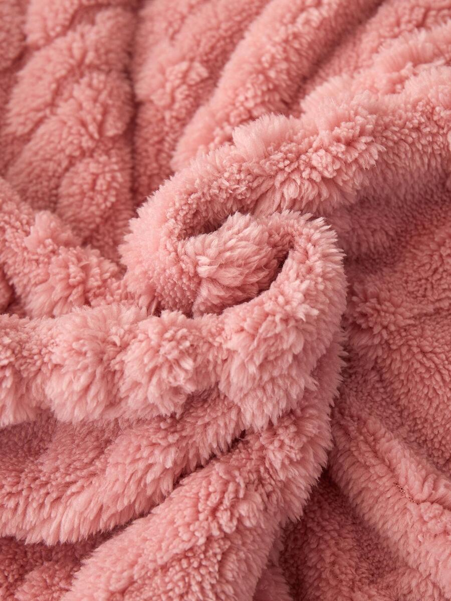 1pc Solid Fuzzy Blanket, Minimalist Plain Woven Fabric Multi-size Warm ...