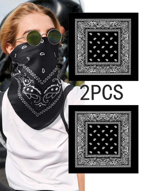 2pcs Men Paisley Print Sun Protection Bandana | SHEIN USA
