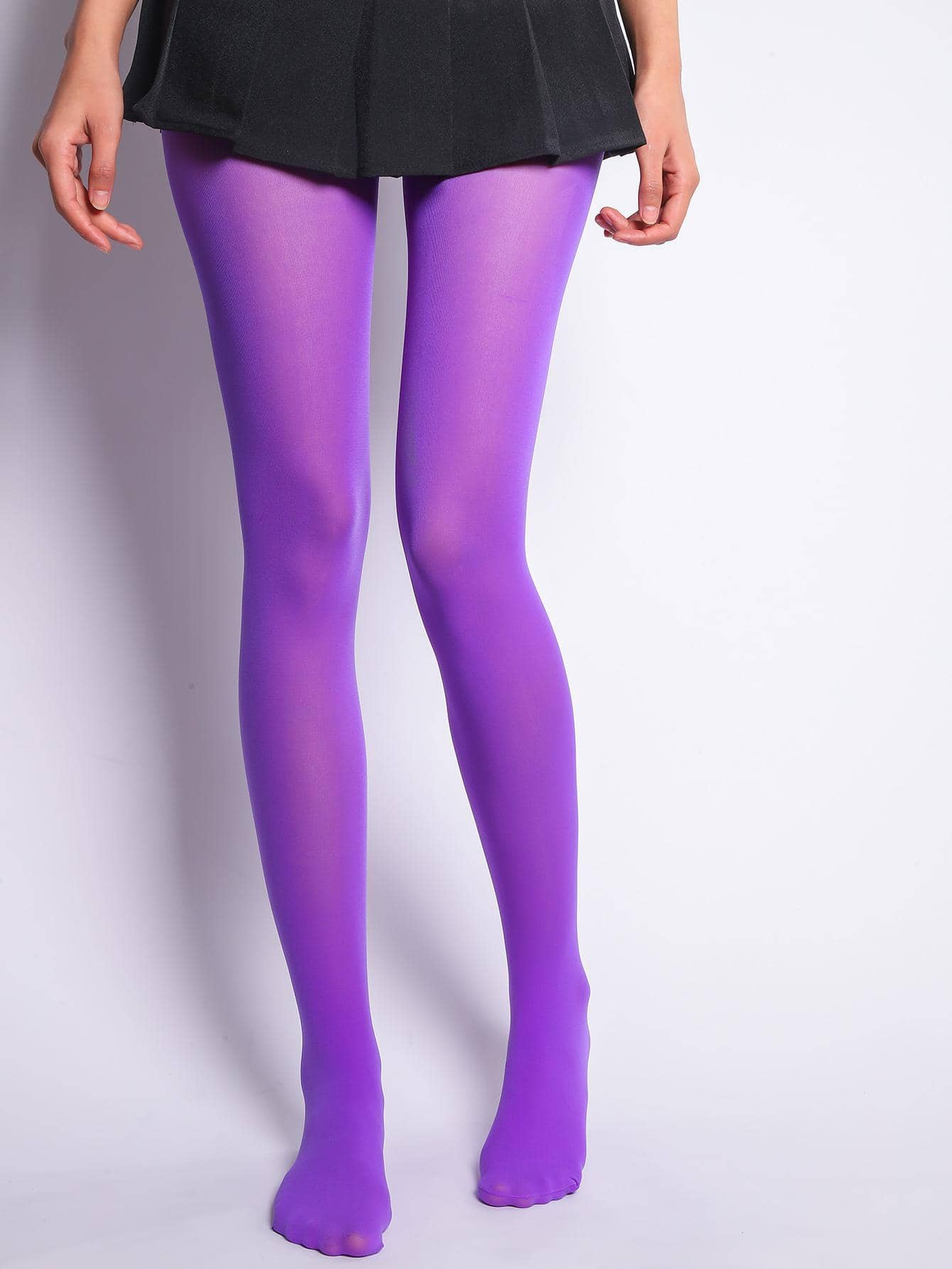 Solid Minimalist Tights Shein Usa