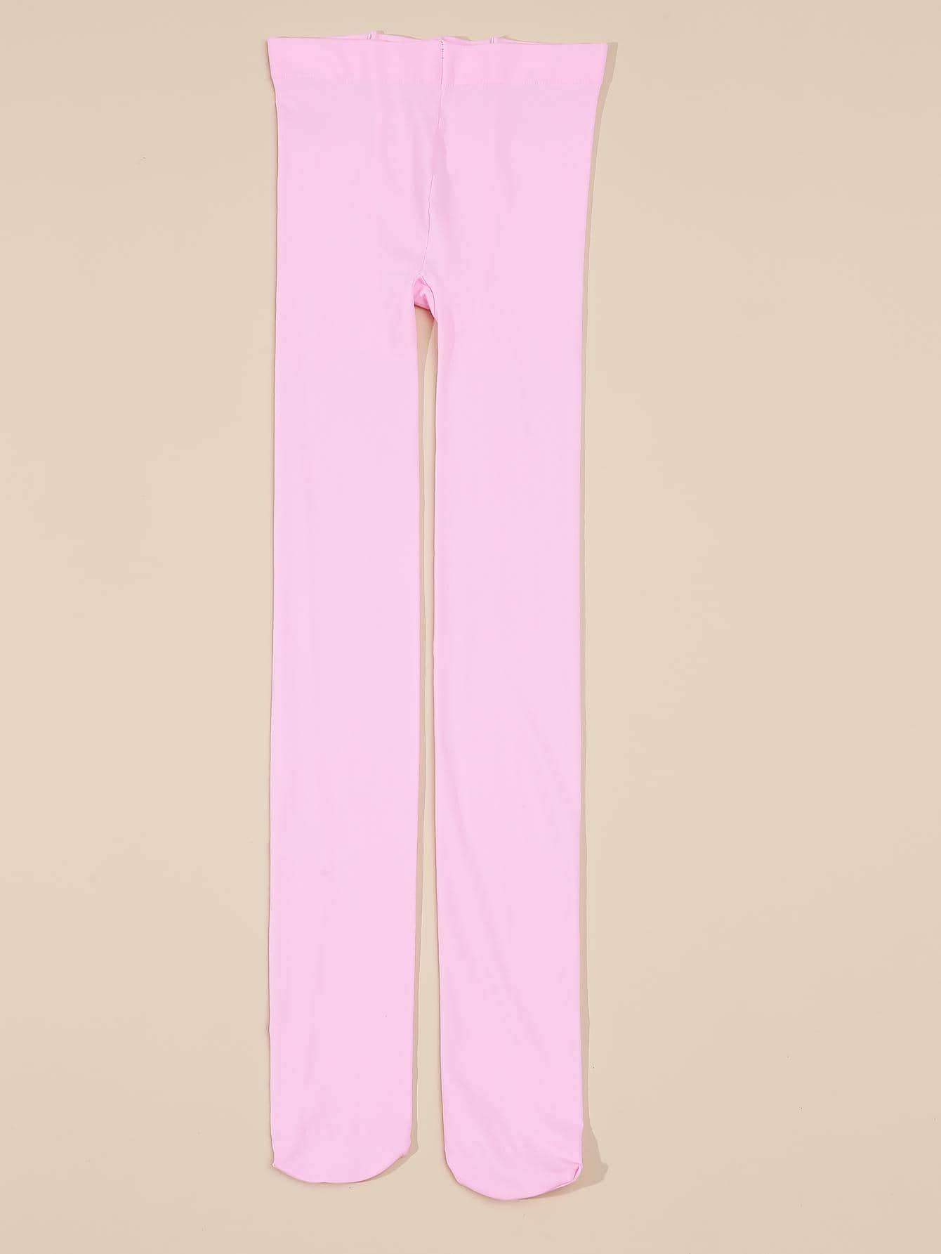 Solid Minimalist Tights Shein Usa