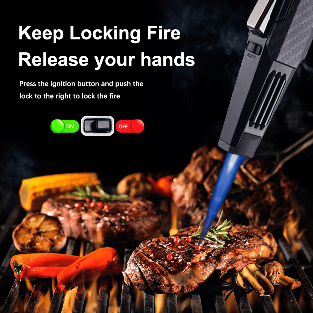 JETPRO Butane Torch Lighter One-Hand Operation Lighter with Adjustable Jet Flame Kitchen Cooking ...