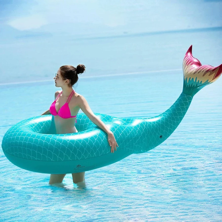 Jasonwell Giant Inflatable Mermaid Tail Pool Float With Fast Valves Summer Beach Swimming Pool ...