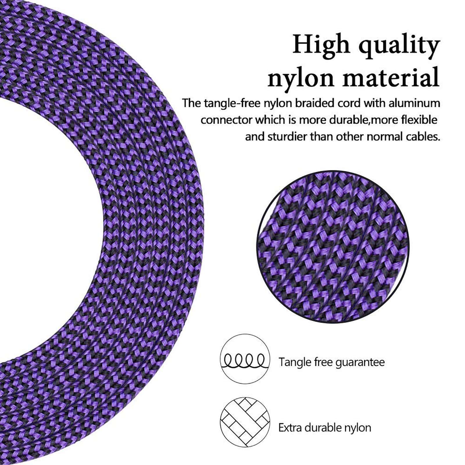 AILKIN Micro USB Cable, 5-Pack 6ft High Speed Nylon Braided Android ...