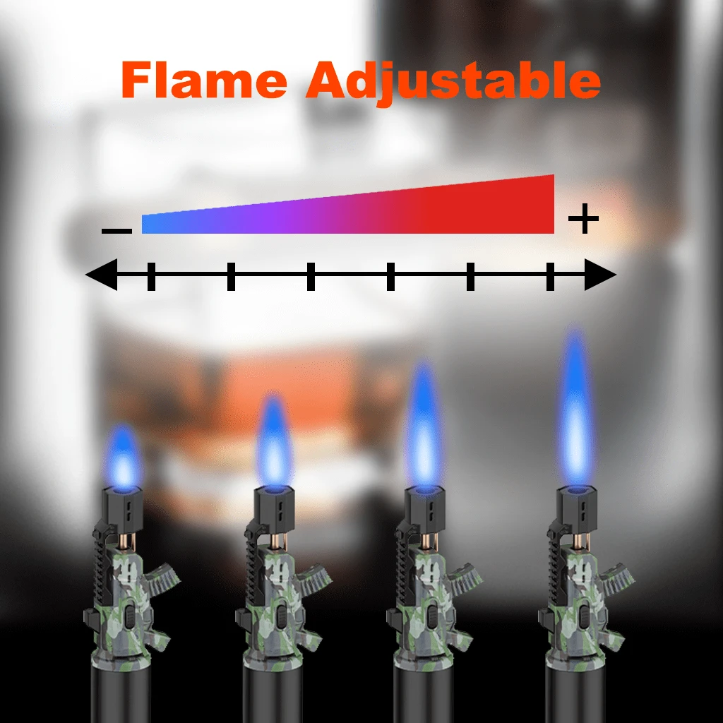 JETPRO Torch Lighter One-Hand Operation Kitchen Cooking Torch with Adjustable Flame (Butane Gas ...