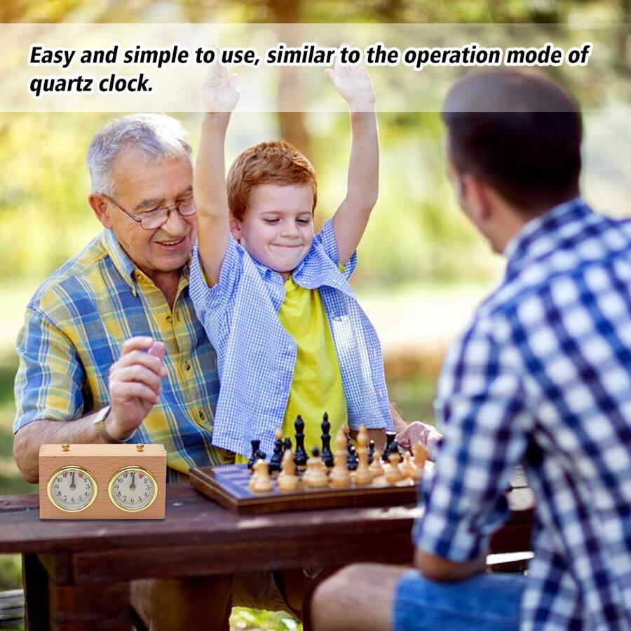 Board Game Analog Wooden Competition Chess Clock Compact Timing Tools ...
