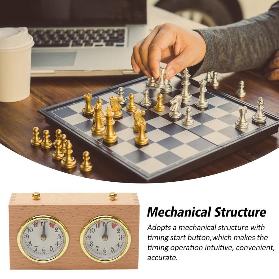 Board Game Analog Wooden Competition Chess Clock Compact Timing Tools Mechanical | SHEIN USA