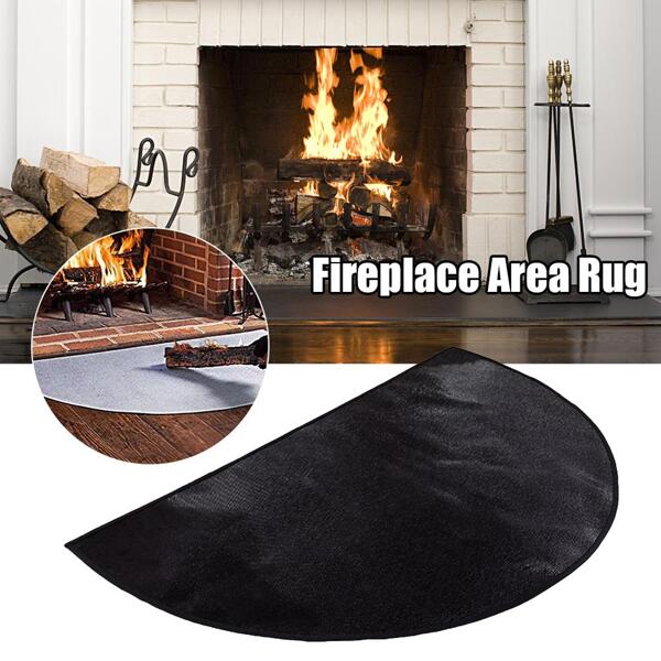 Heat Insulation Camping Half Round Non Slip Fireplace Area Rug Fire ...
