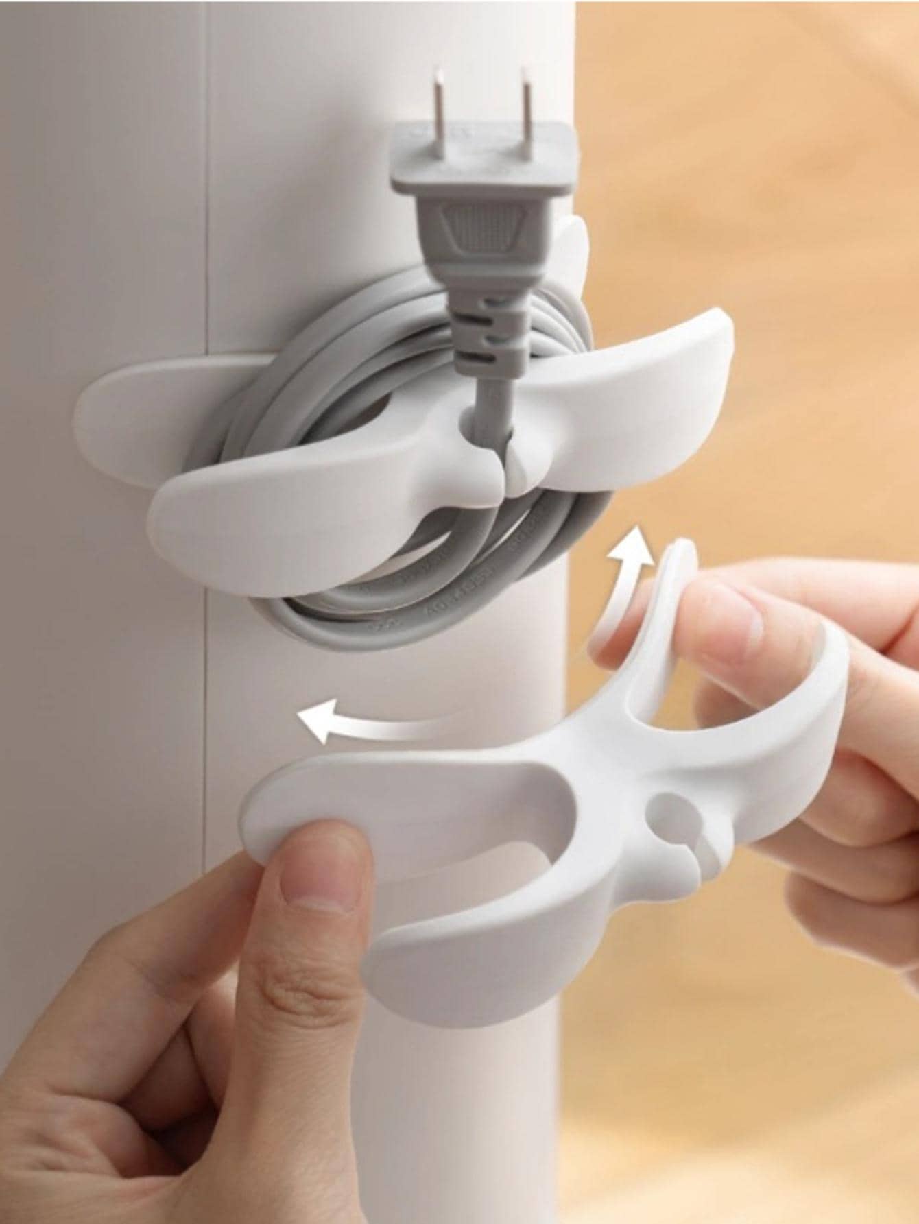 1pc Plastic Cable Wrapper, Minimalist Solid Color Cable Organizer Clip ...