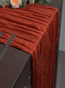 1pc Plain Table Runner, Simple Polyester Kitchen Table Runner For Table ...